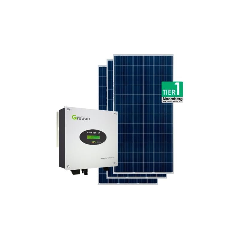 Kit Energia Solar Fotovoltaica Growatt 3,75kWp - New Light